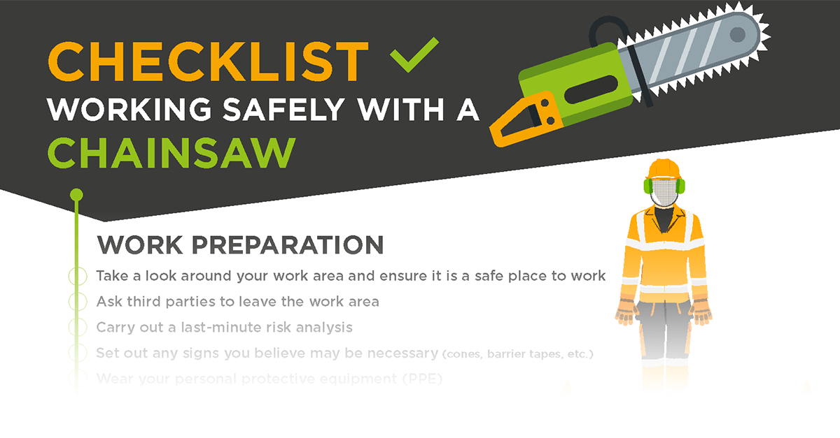 Interactive checklist: working safely with a chainsaw