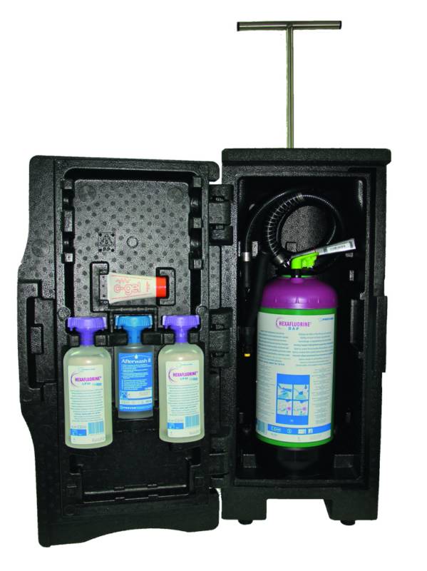 Complet mobile station hexafluorine® - Rinçage des yeux - Vandeputte ...