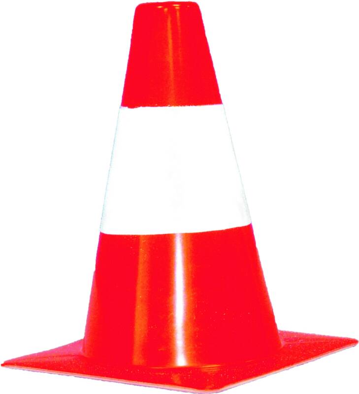 Cone 30cm orange/blanc reflechissant - Indentification de zone ...