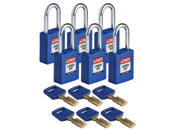 Loto padlock safekey with ss kd 6pcs - Lock out tag out - Vandeputte ...
